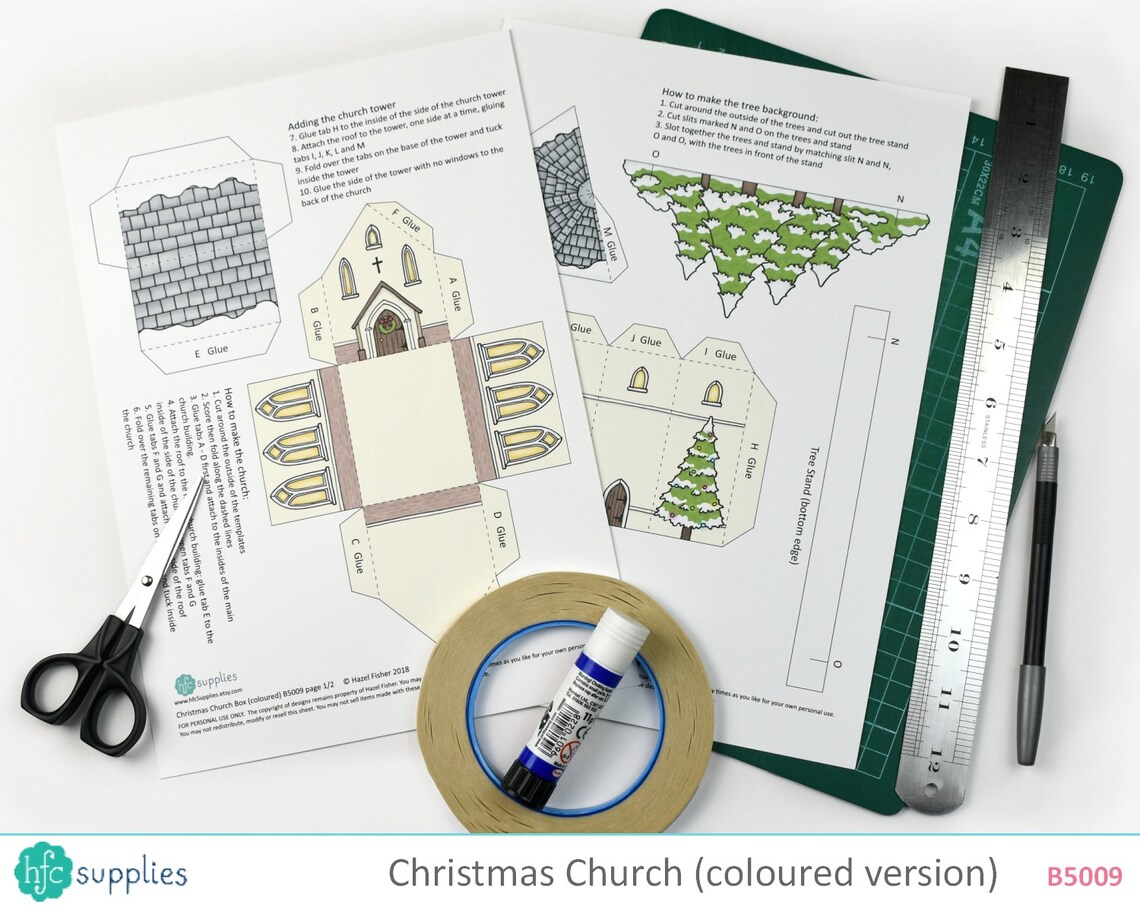 Christmas Church Box - Diy Printable Templates to Make up Yourself ...