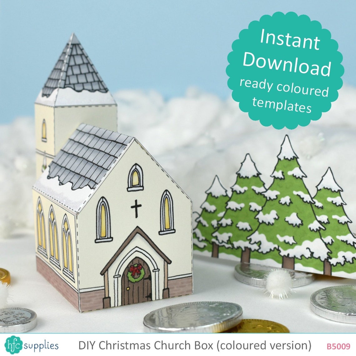 Christmas Church Box - Diy Printable Templates to Make up Yourself ...