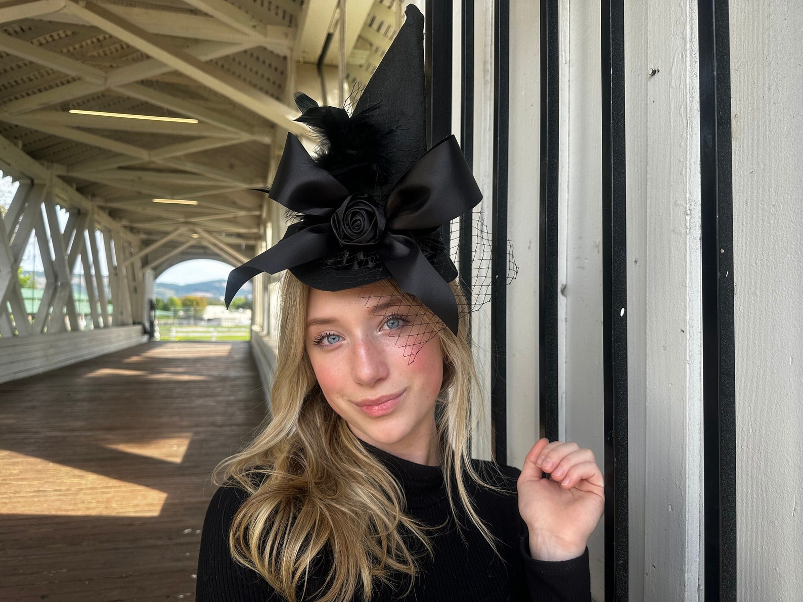 Black Witch Hat, Bow Witch Hat Headband, Adult Witch Hat, Child Witch ...