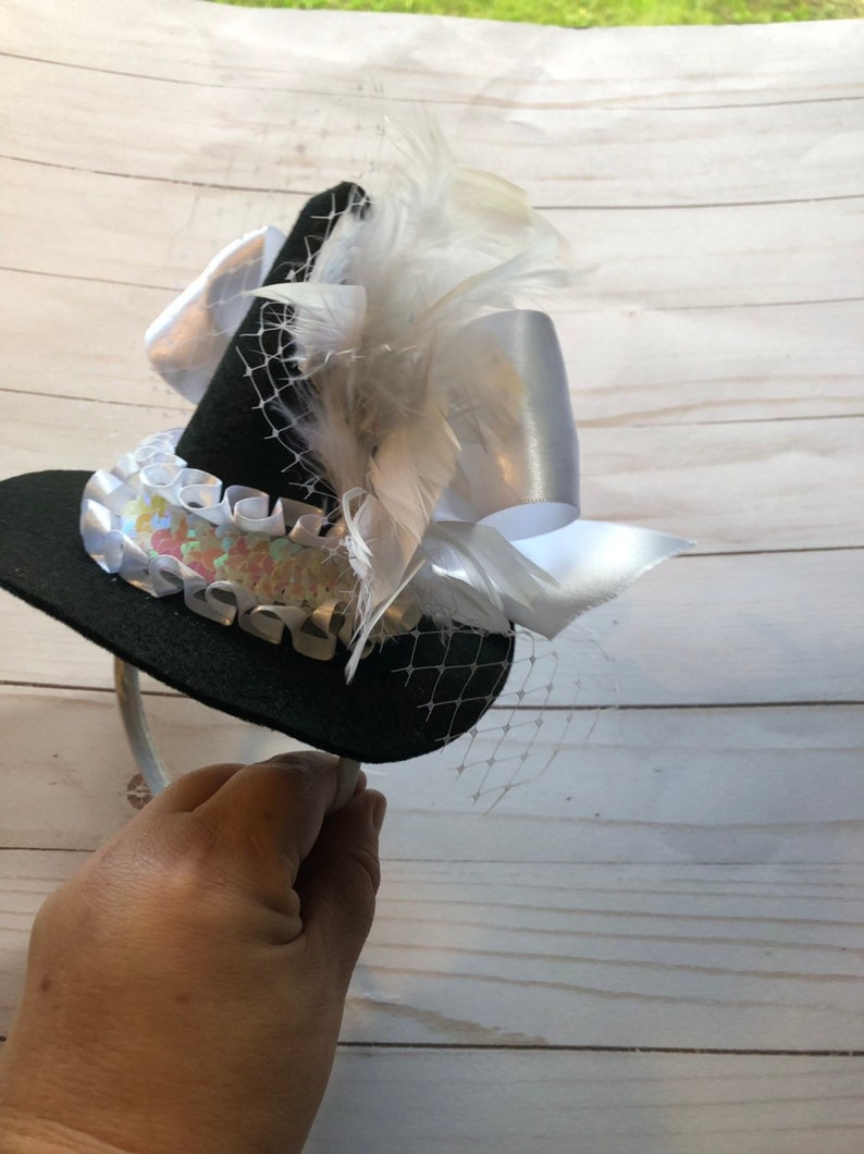 Mini Witch Hat White Witch Headband Halloween Flower | Etsy