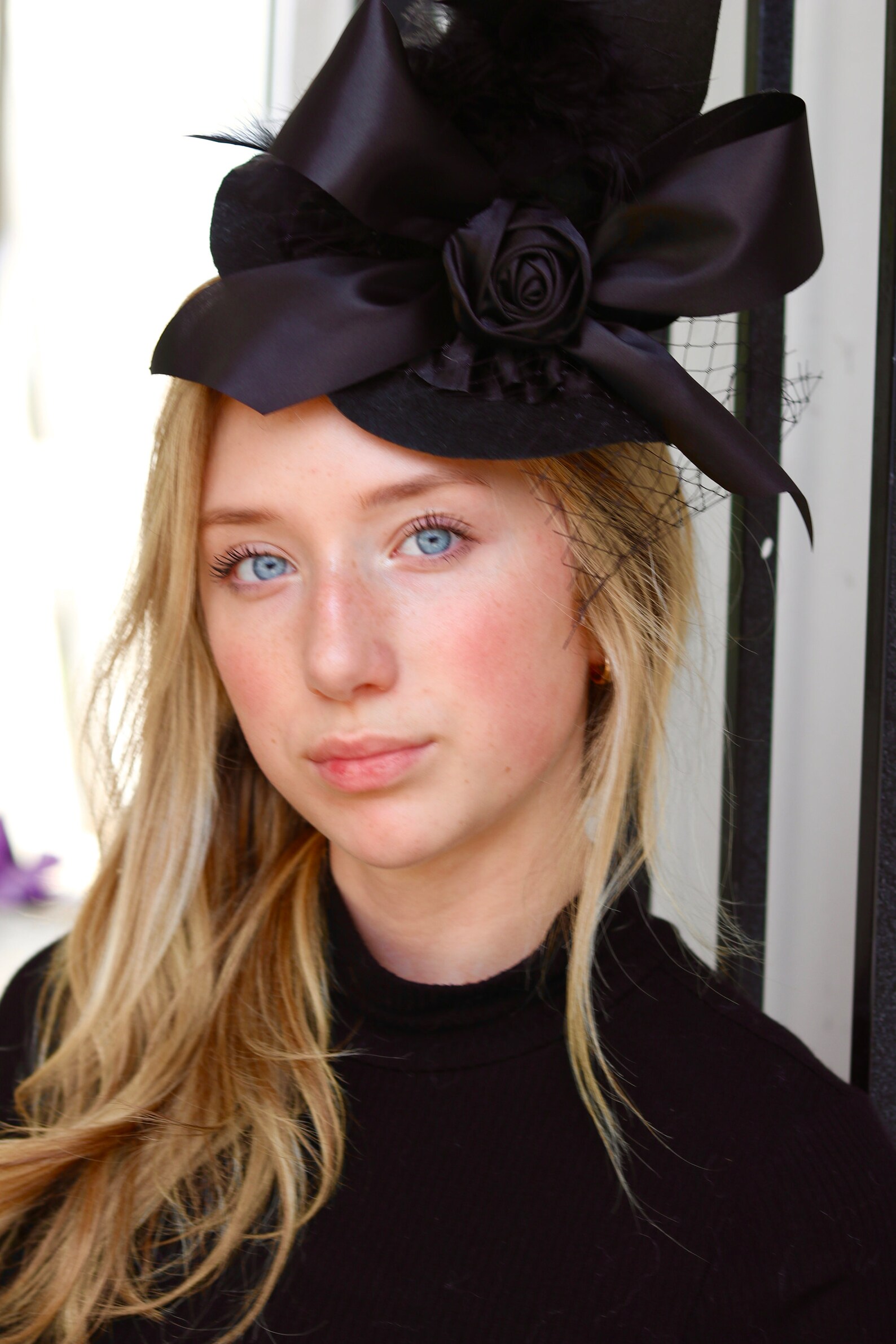 Black Witch Hat, Bow Witch Hat Headband, Adult Witch Hat, Child Witch ...