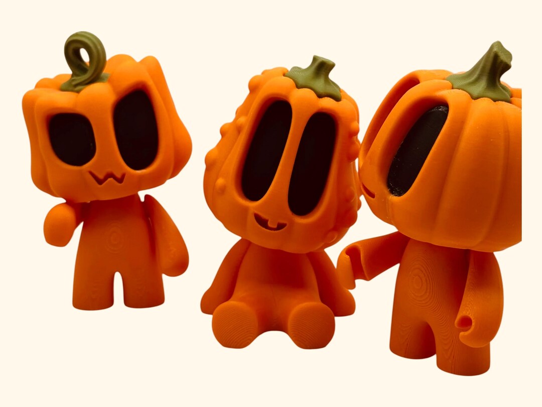 3D Printed Halloween Blob People: Spooky Kawaii Pumpkin Figurines - Etsy