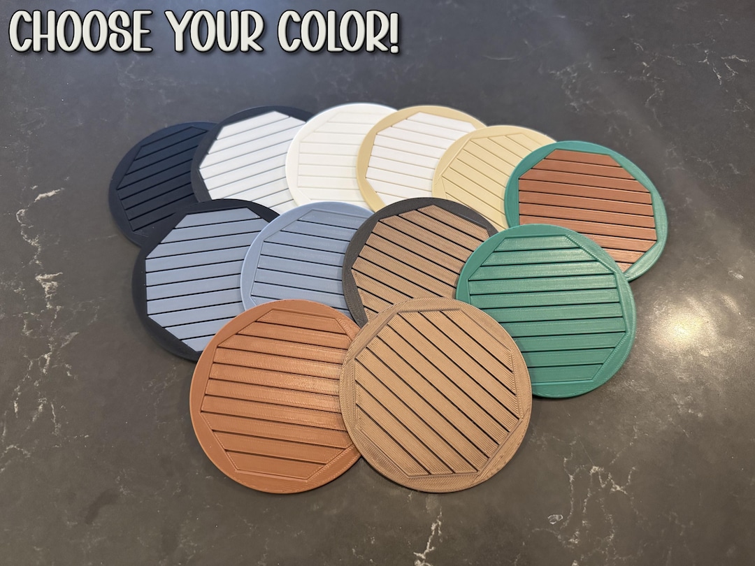 Modern Octagon Coasters | Set of 4 Geometric Desk Accessory | 3D ...