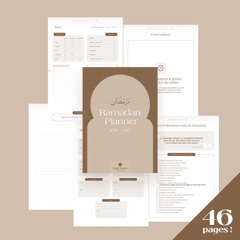 Agenda Ramadan 2026, journal A4 (PDF) - Etsy France