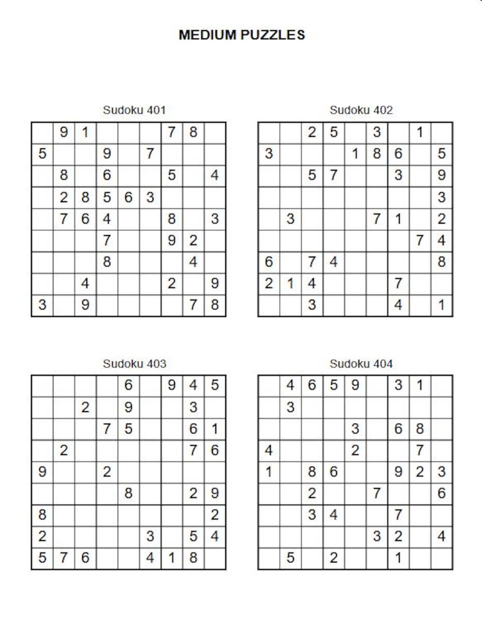 1200 Sudoku Puzzle Mega Bundle – Easy, Medium & Hard | Printable PDF ...