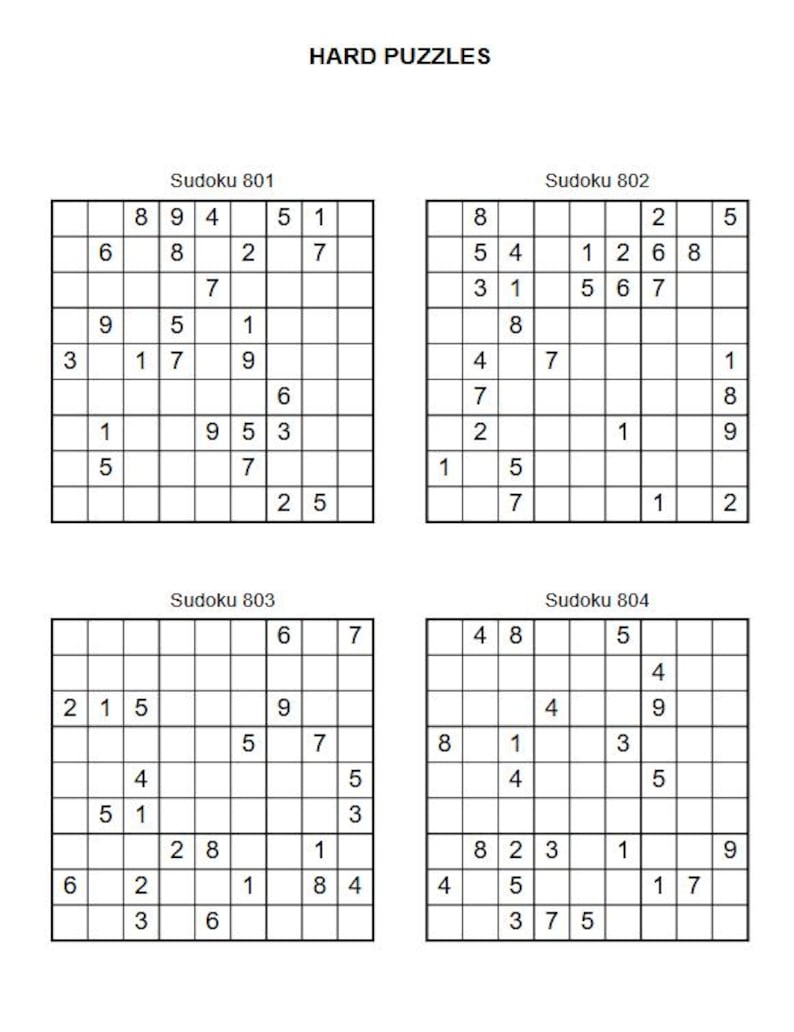 1200 Sudoku Puzzle Mega Bundle – Easy, Medium & Hard | Printable PDF ...