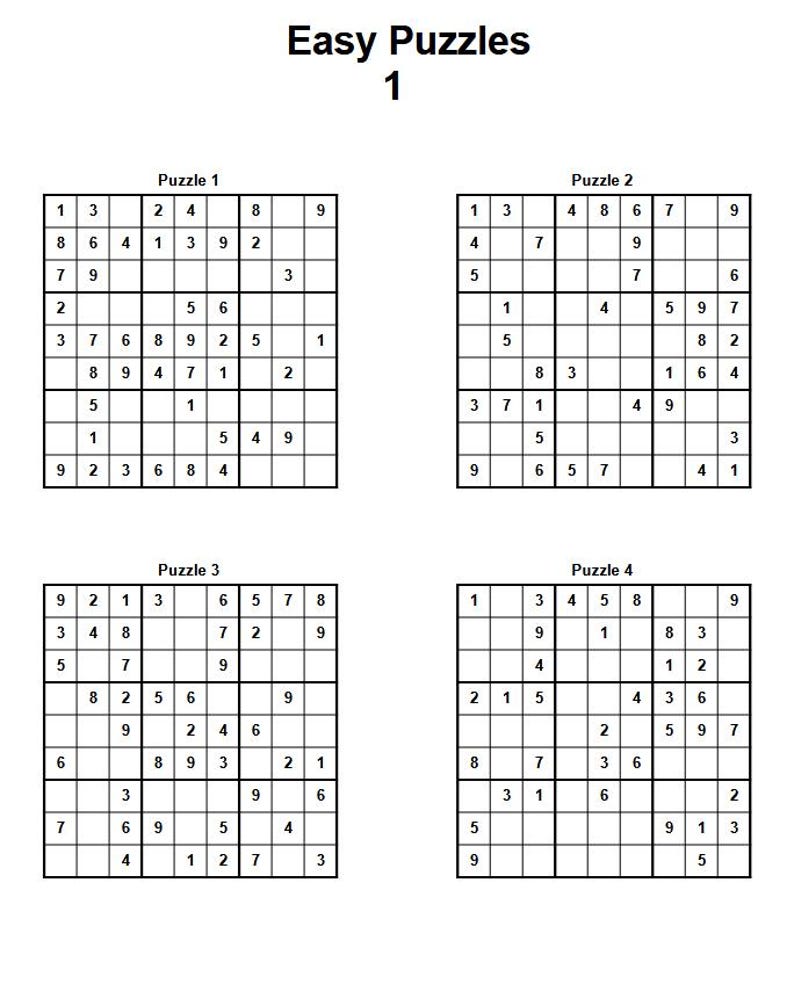 1200 Easy Sudoku Puzzle Mega Bundle – Beginner Friendly | Printable PDF ...