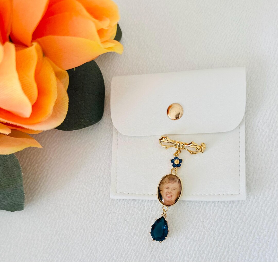 Memorial Lapel Pin - Personalized Photo Wedding Lapel Pin - Water Drop ...