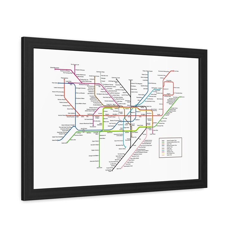 Doctor Who Tube Map Framed Posters, Wall Art, Home Decor, Whovian Gift ...