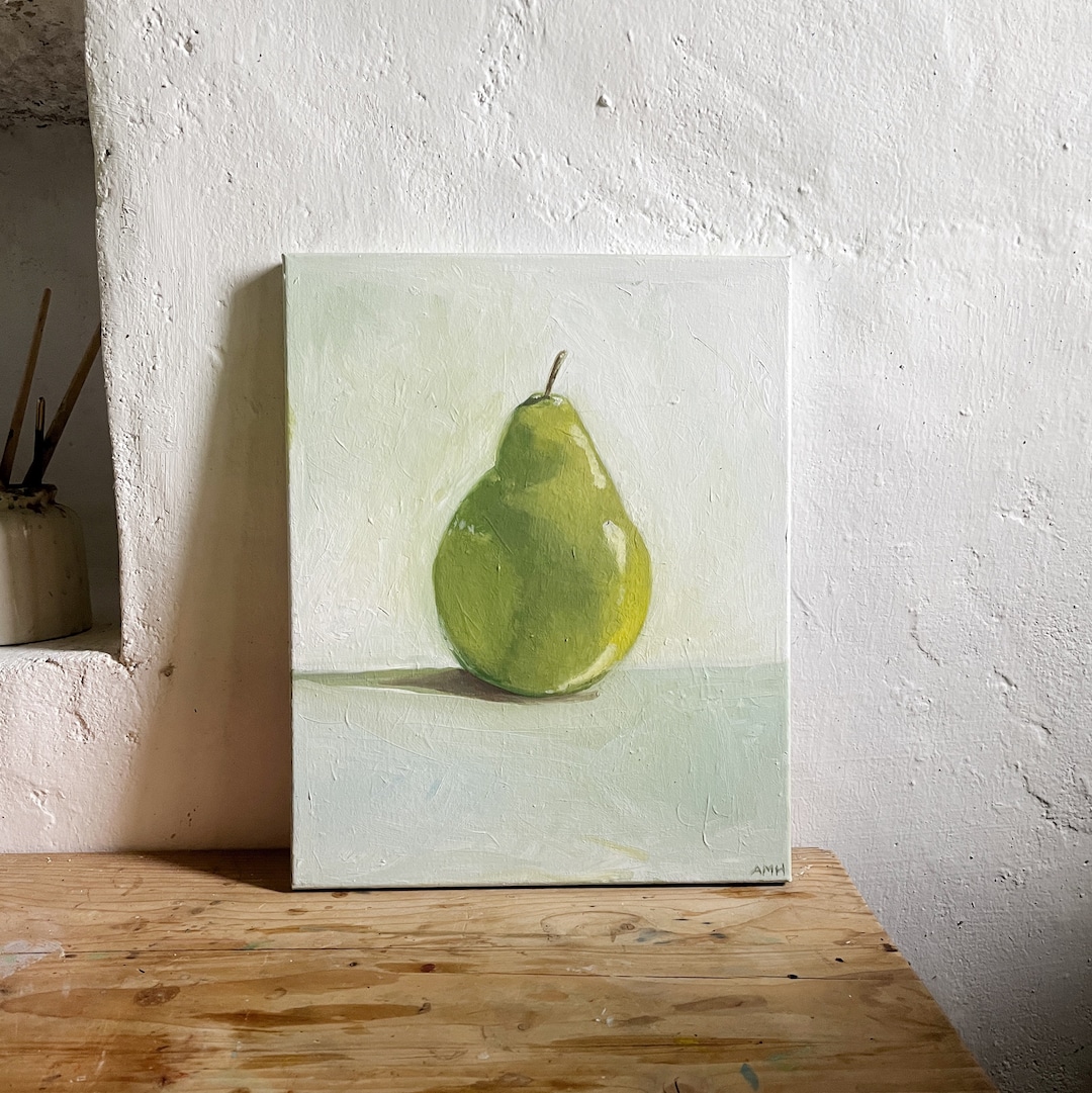 Still Life Pear Oil Painting on Canvas - Etsy