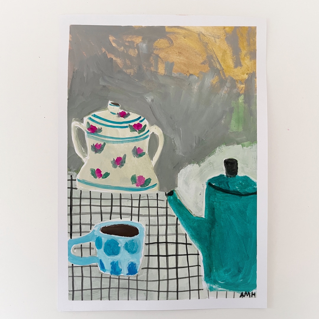 Original Gouache Still Life Painting on Paper Affordable Art for the ...
