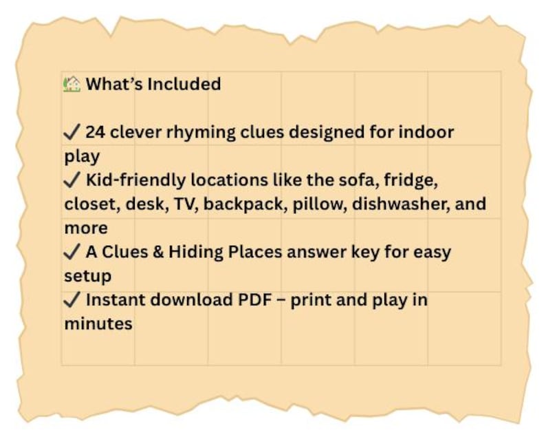 Indoor Scavenger Hunt for Kids Printable PDF | at Home Treasure Hunt ...