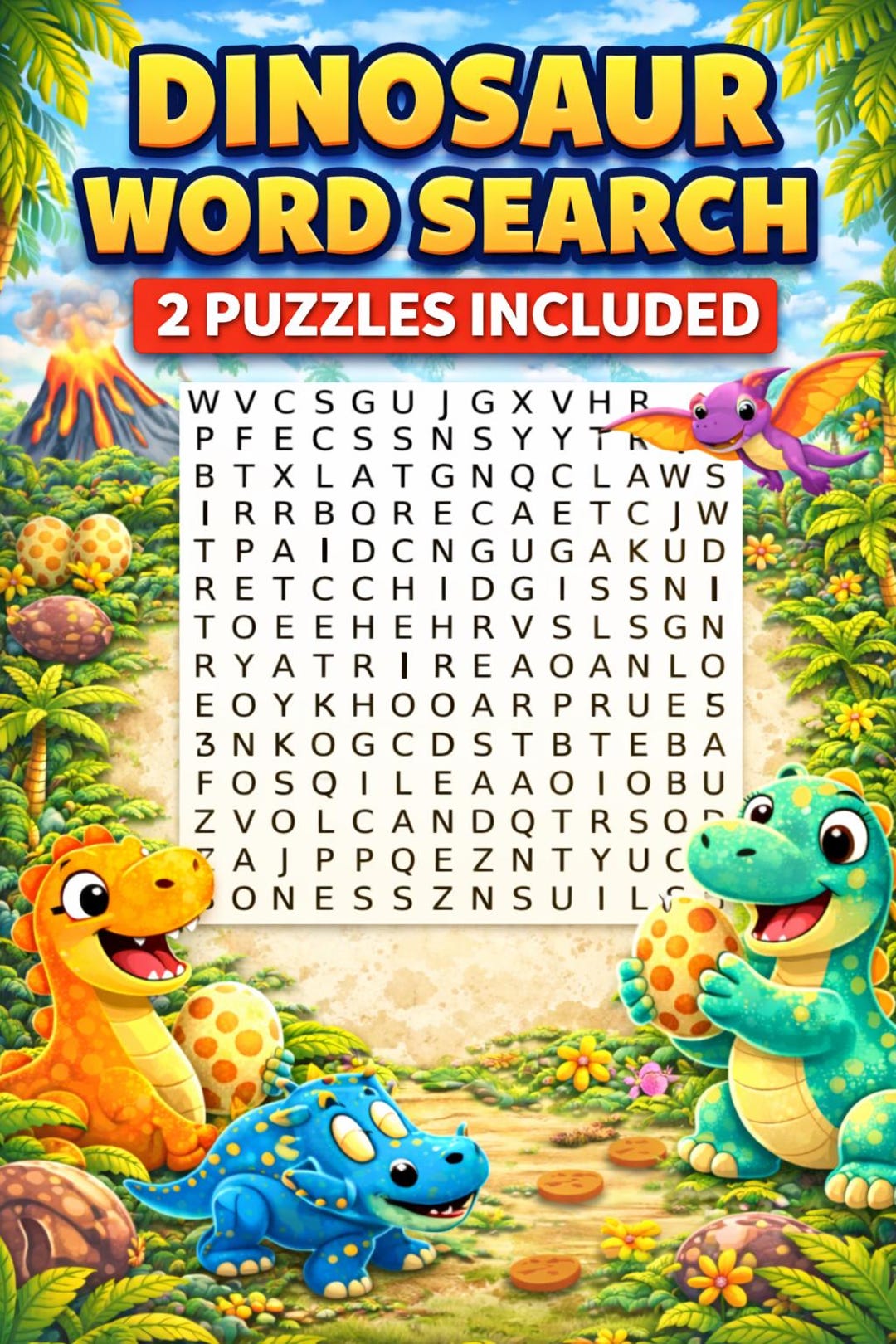 Dinosaur Word Search Printable for Kids | Dinosaur Activity Worksheet ...