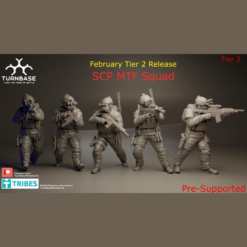 Modern SCP MTF Mobile Task Force 5 Minifigures, 15mm 20mm 28mm 32mm ...
