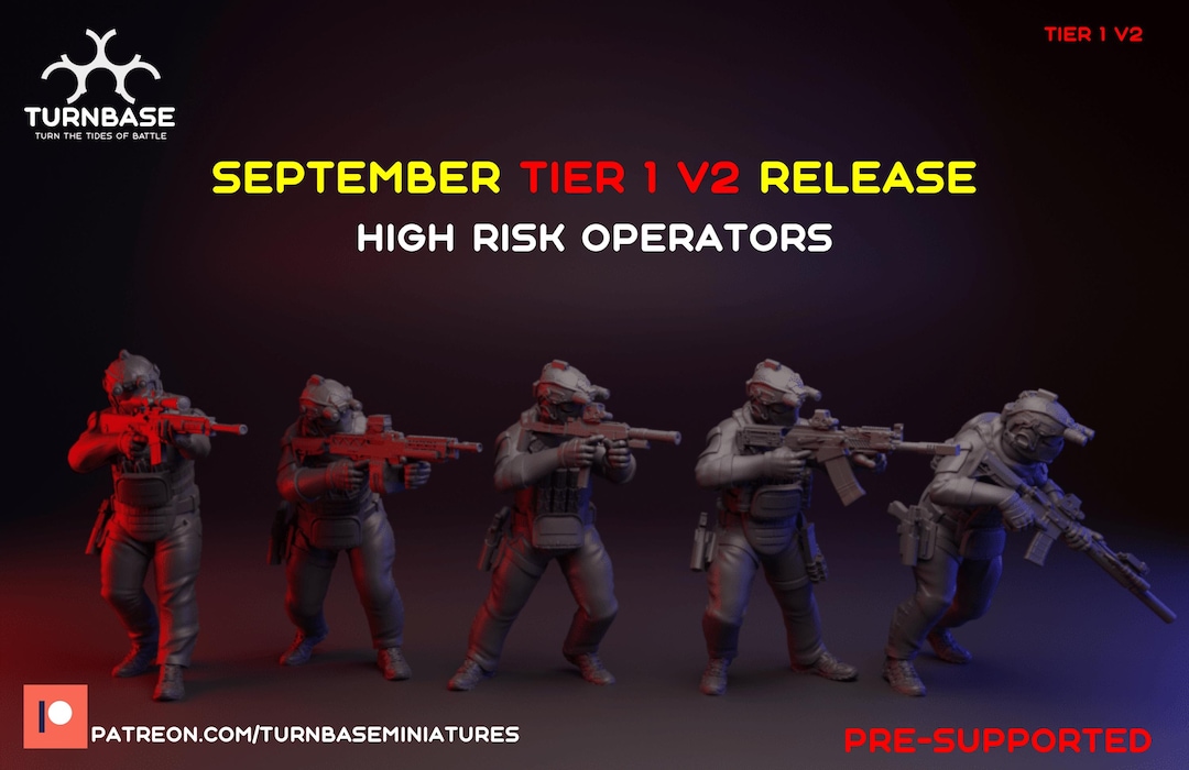 High Risk Operator Team Turnbase Minifigures 15mm 20mm 28mm 32mm 54mm ...