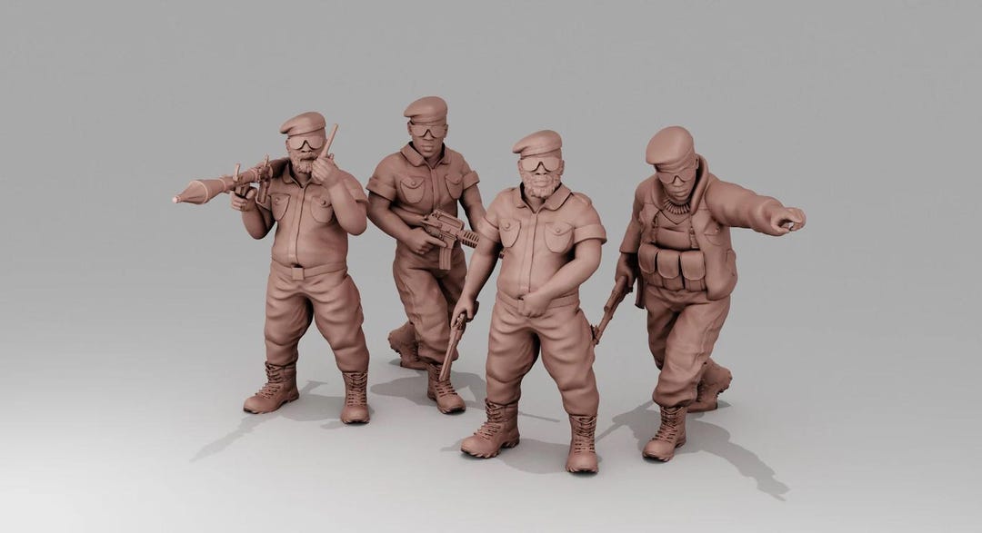Modern African Warlords (4) Minifigures, 20mm 28mm 32mm 35mm 40mm 54mm ...
