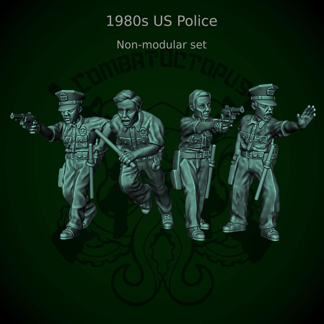 Combat Octopus, Modern Miniatures, 1980s US Cops Police, 4 Figures, Law ...