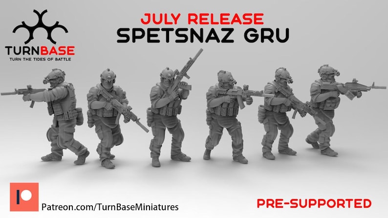 Russian Spetsnaz GRU Infantry by Turnbase Minifigures, 20mm 28mm 32mm ...