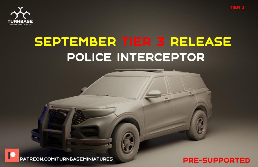 Modern Police Interceptor SUV Car Vehicle Minifigure, 15mm 20mm 28mm ...