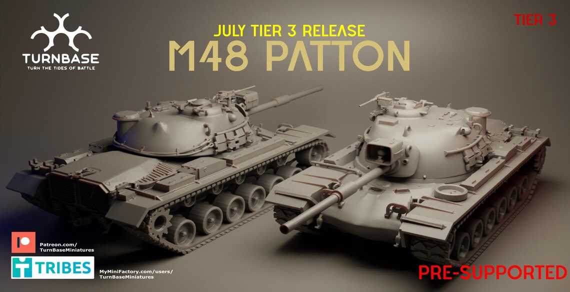 Turnbase Miniatures, US M48 Patton Tank X1, Vietnam War, Cold War, 15mm ...