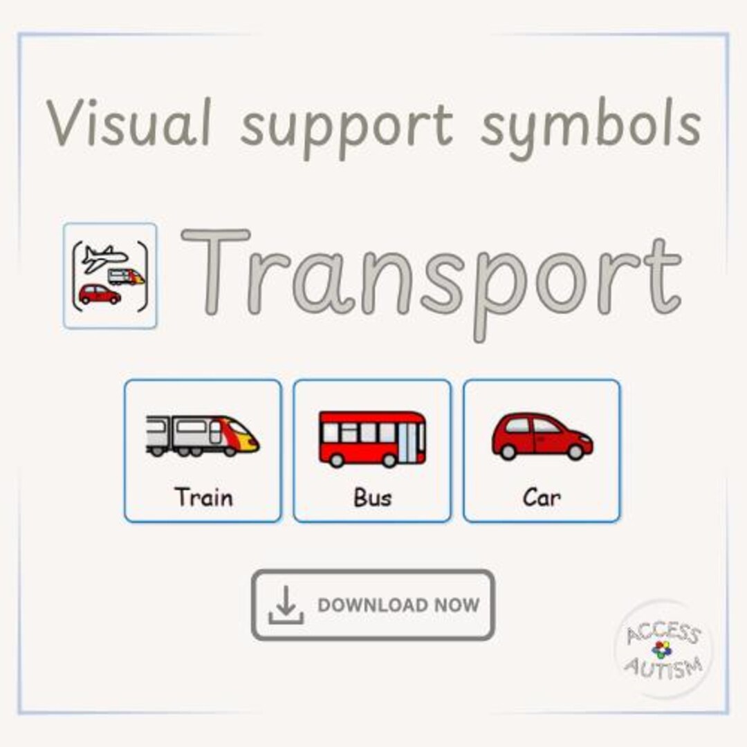 Transport Themed Visual Support Symbols for the Autistic Community ...