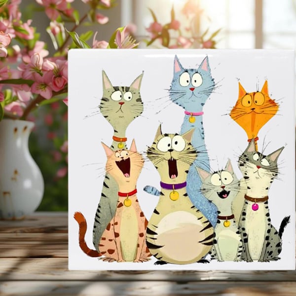 Kitty Ceramic Tiles - Etsy