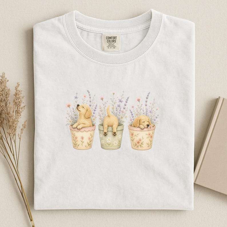 Golden Retriever Shirt Floral Dog Mom Gift Cute Puppy Garden Tee Dog ...