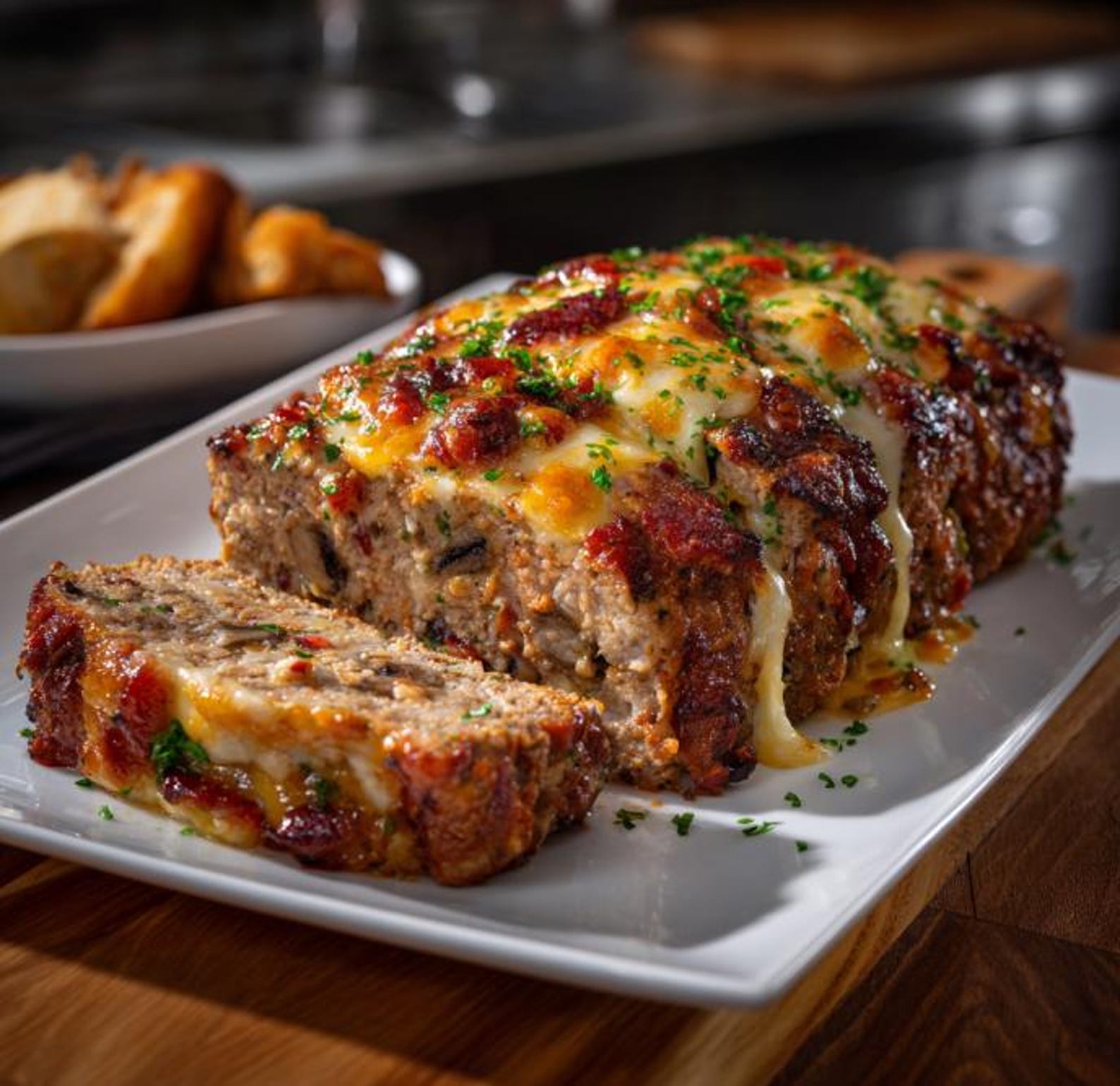 Cheesy Sun-dried Tomato Herb Meatloaf Recipe: Printable PDF (A5 ...