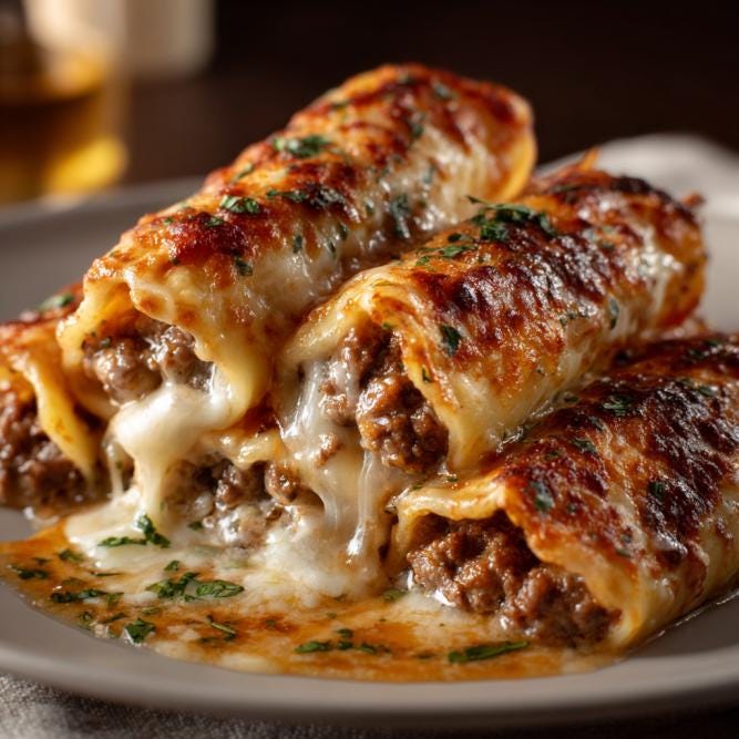 Stuffed Cannelloni Recipe: Italian Pasta With Beef & Ricotta (printable ...