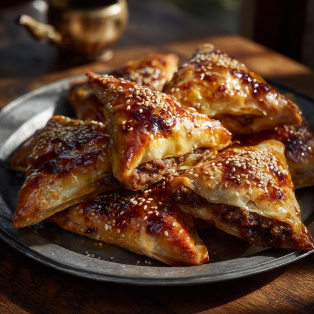 Meat Pastry Triangles Recipe – Savory Appetizer, Flaky Spiced Filling ...