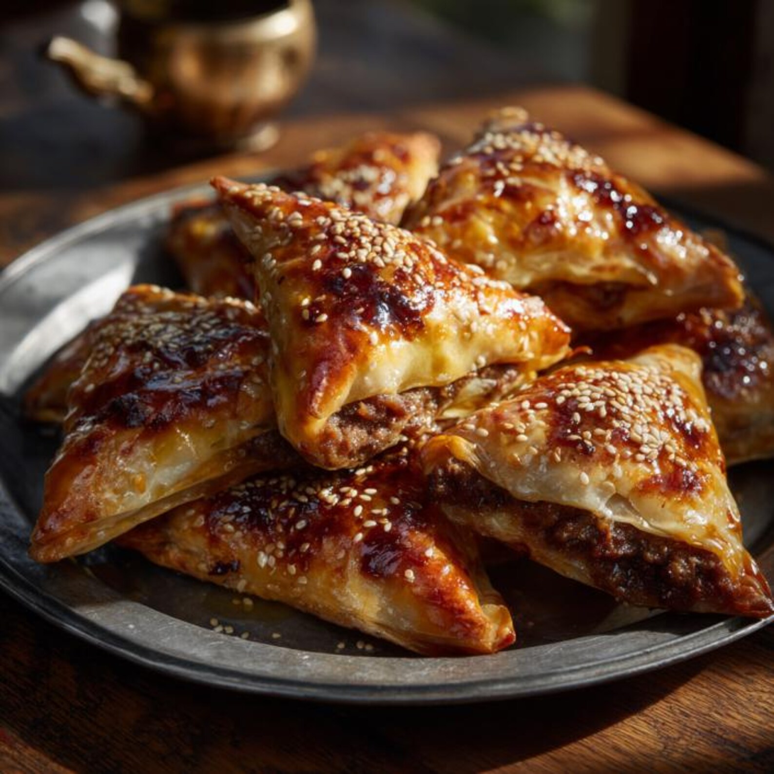 Savory Beef Puff Pastry Triangles Recipe (digital Download) - Etsy