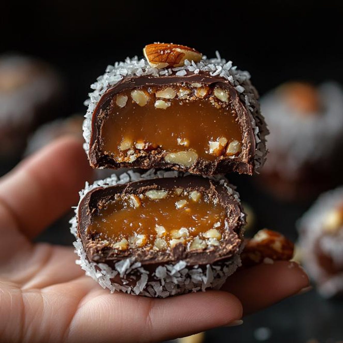 Chocolate Caramel Nut Truffle Recipe: Coconut Candy Bites (PDF) - Etsy