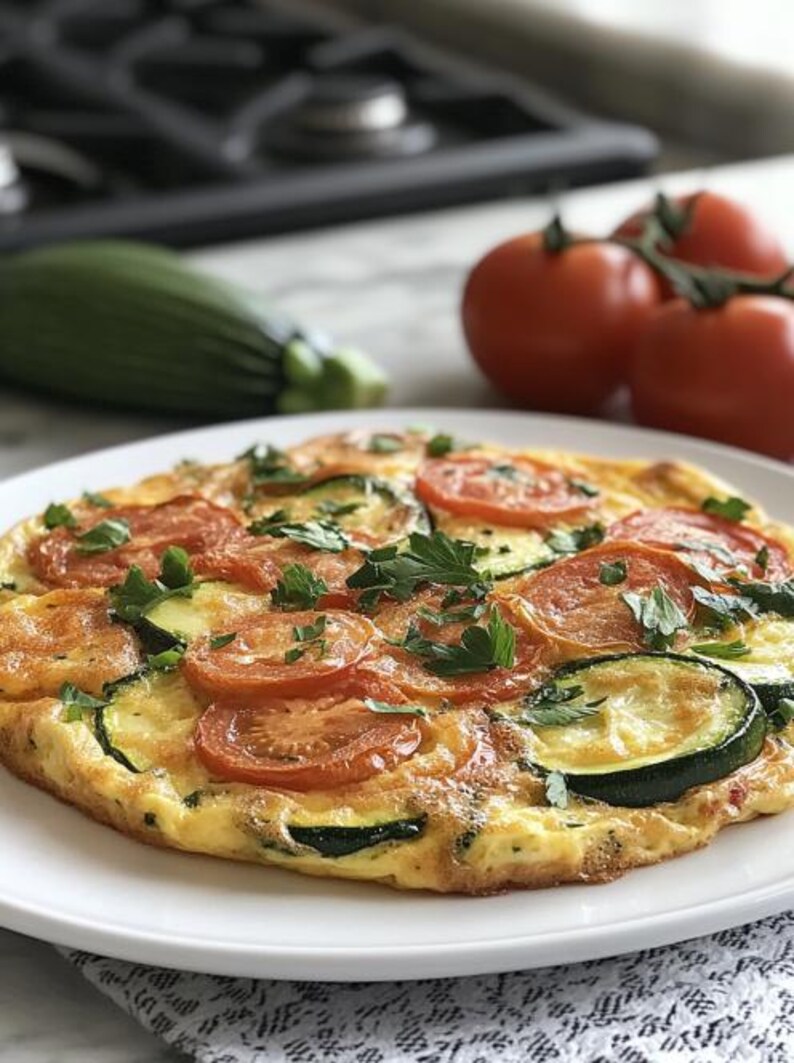 Zucchini Tomato Frittata Recipe PDF | Easy Brunch Recipe | Vegetarian Egg Bake - Etsy
