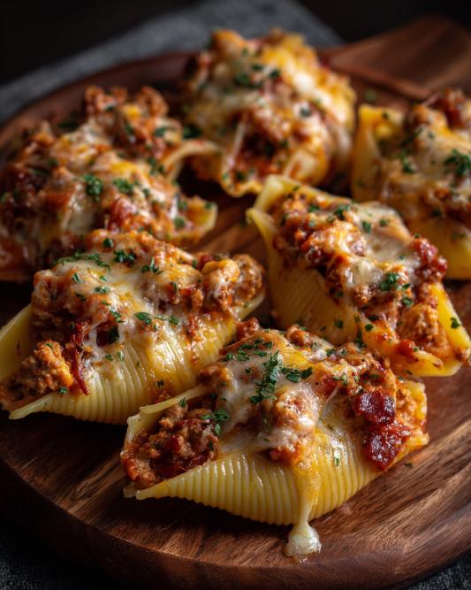 Stuffed Pasta Shells Recipe: Baked Italian Dinner (printable PDF A5 ...