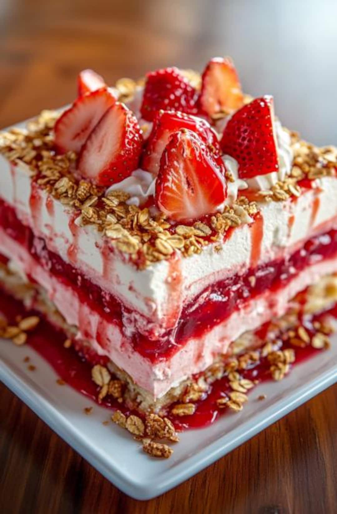 Strawberry Cream Layer Dessert Recipe: No-bake Fruity Treat (PDF) - Etsy