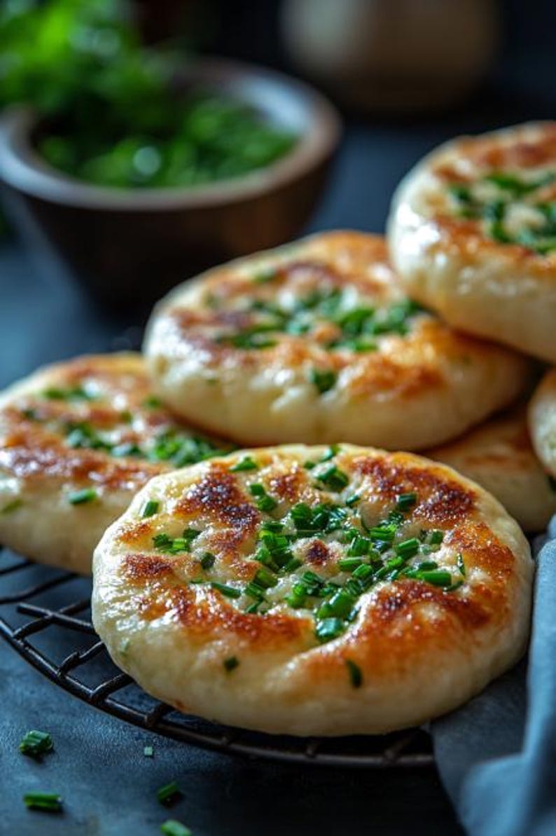 Garlic Chive Flatbread Recipe: Easy Pan-fried Bread (printable PDF) - Etsy