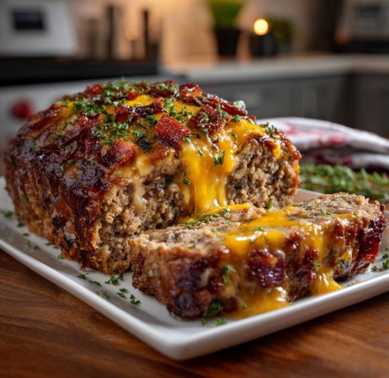 Cheesy Sun-dried Tomato Herb Meatloaf Recipe: Printable PDF (A5 ...