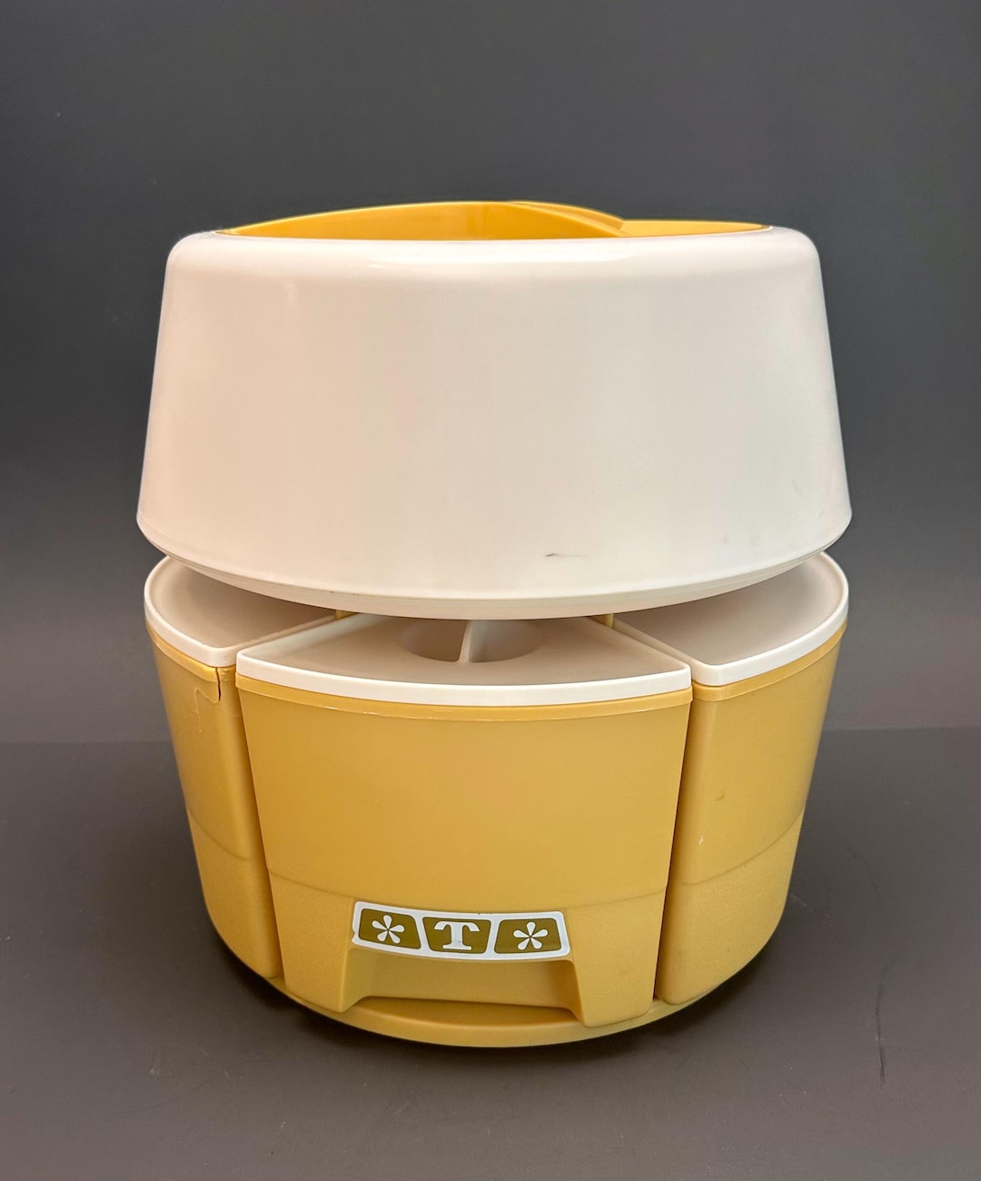 Vintage 1970s Rubbermaid Spin-a-bin Kitchen Canister Set - Harvest Gold ...