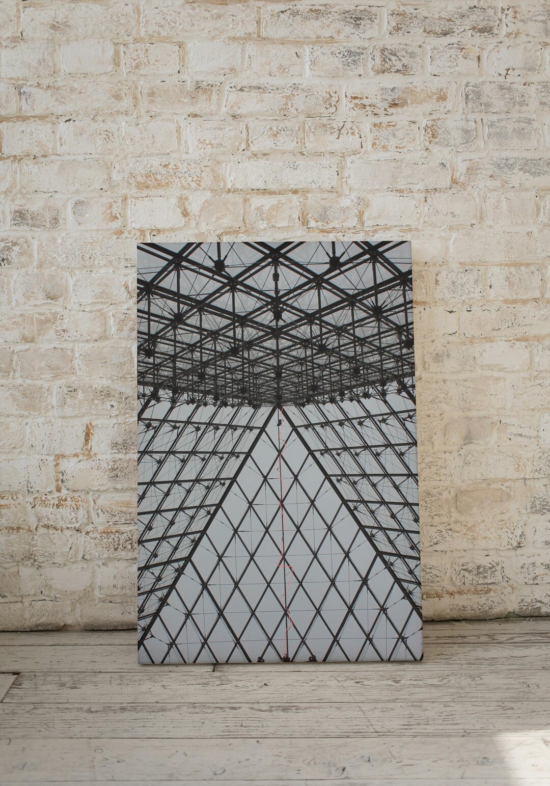 Louvre Pyramid Canvas, Paris Architecture, Geometric Wall Art - Etsy