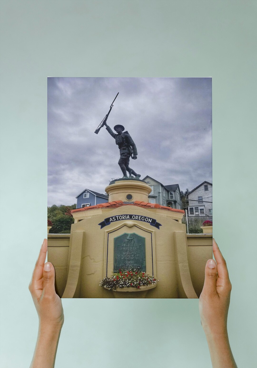 Astoria Oregon Soldiers Monument Gallery Wrapped Canvas | Historic WWI ...