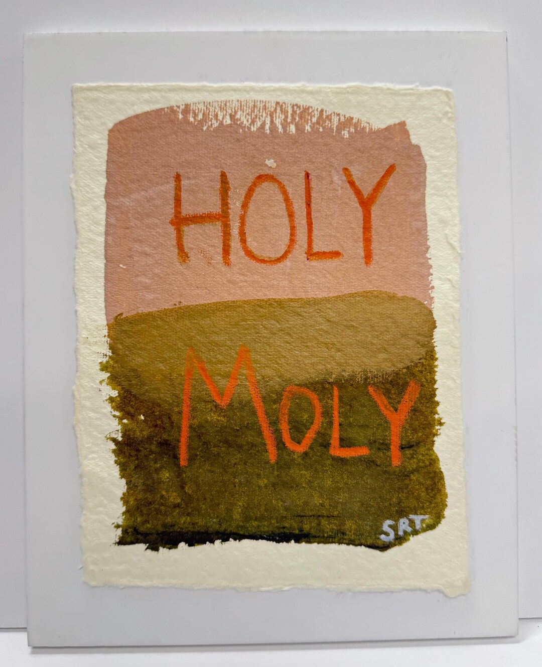 Holy Moly Original Sign Painting: Acrylic & Watercolor on Handmade ...