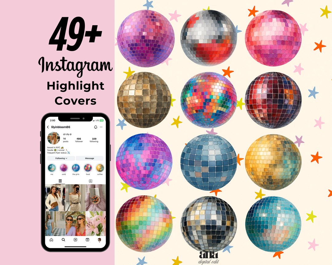 49+ Disco Ball Aesthetic Instagram Story Highlight Cover Icons IG Story ...