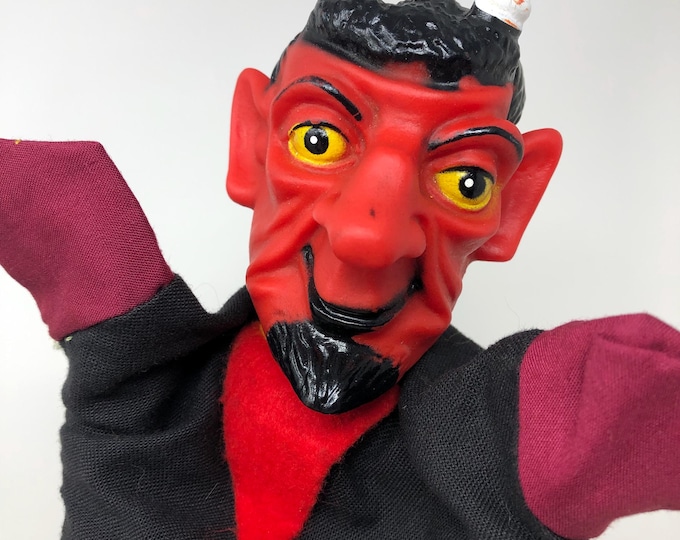 1970s Devil Hand Puppet Creepy Vintage Punch and Judy Satan Toy - for ...