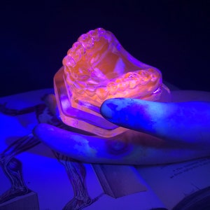 Blue Glass Human Teeth Mold UV Black Light Reactive Selenium for ...