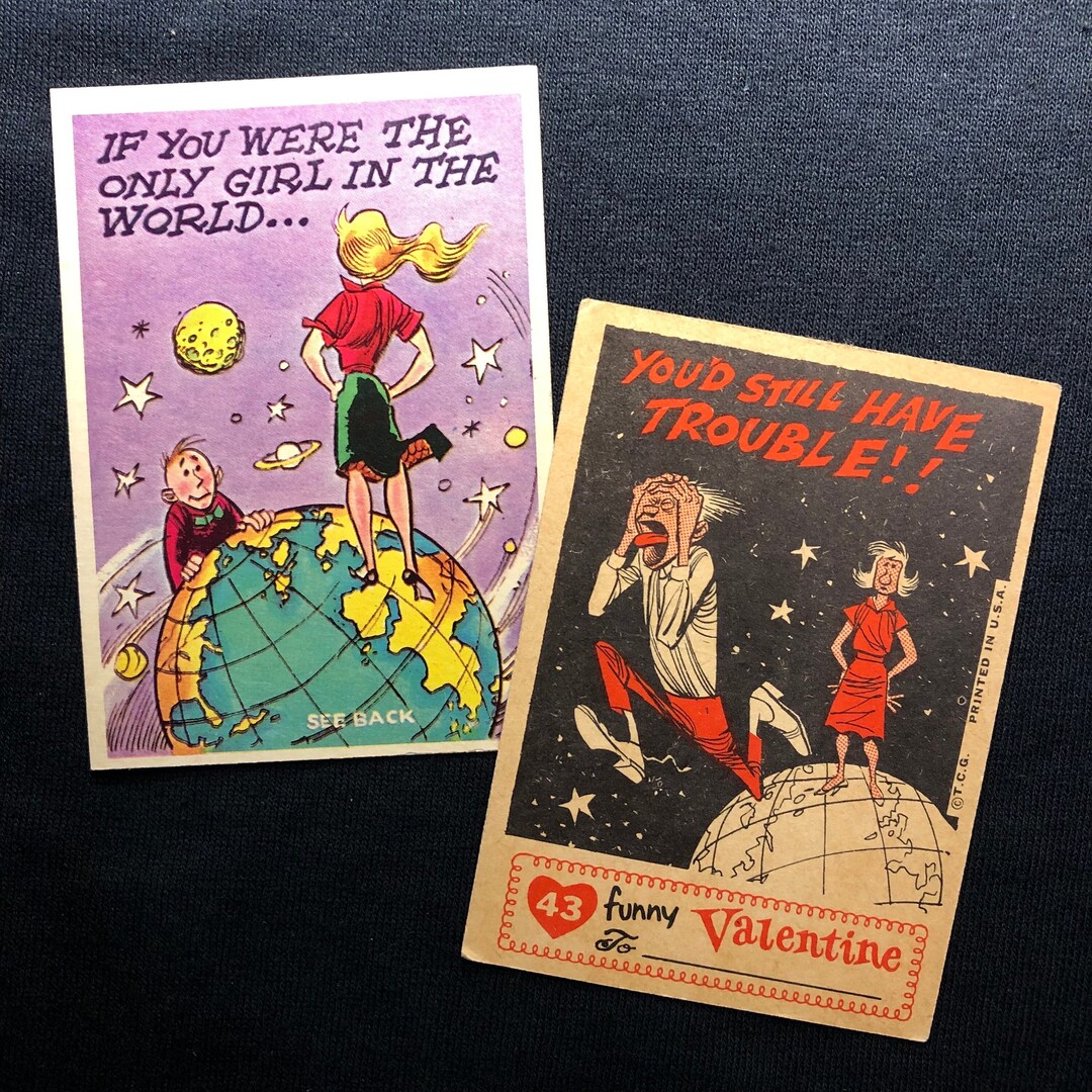 1950s Snarky Valentine Card - If You Were the Only Girl in the World ...
