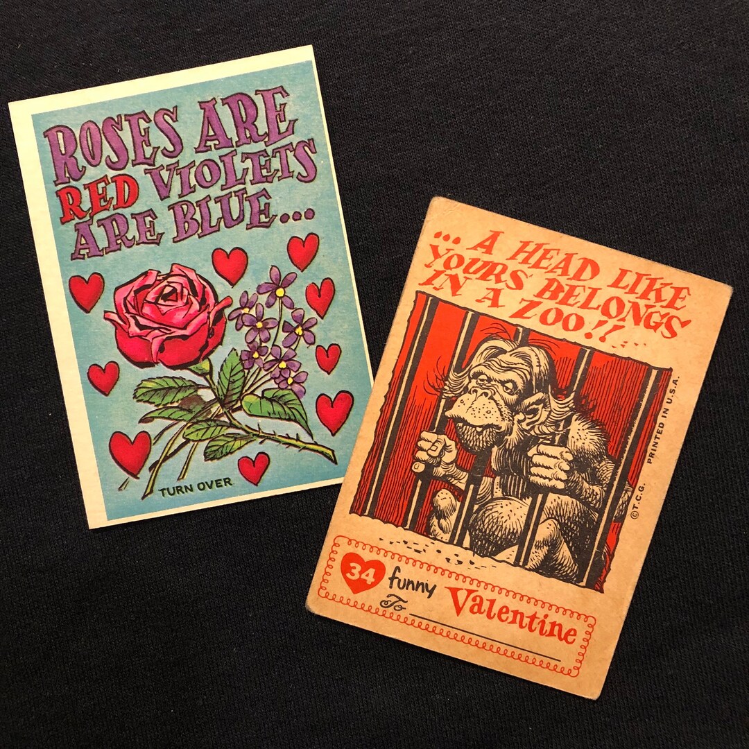 1950s Monster Valentine Card - Roses Are Red Violets Are Blue A Head ...