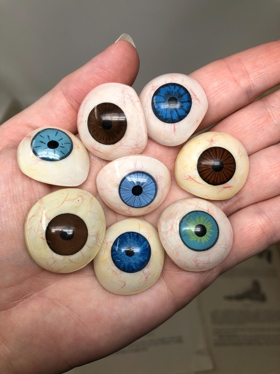 U-PICK SINGLE EYE! Prosthetic Human Acrylic Eye - Blue, Green, Grey ...