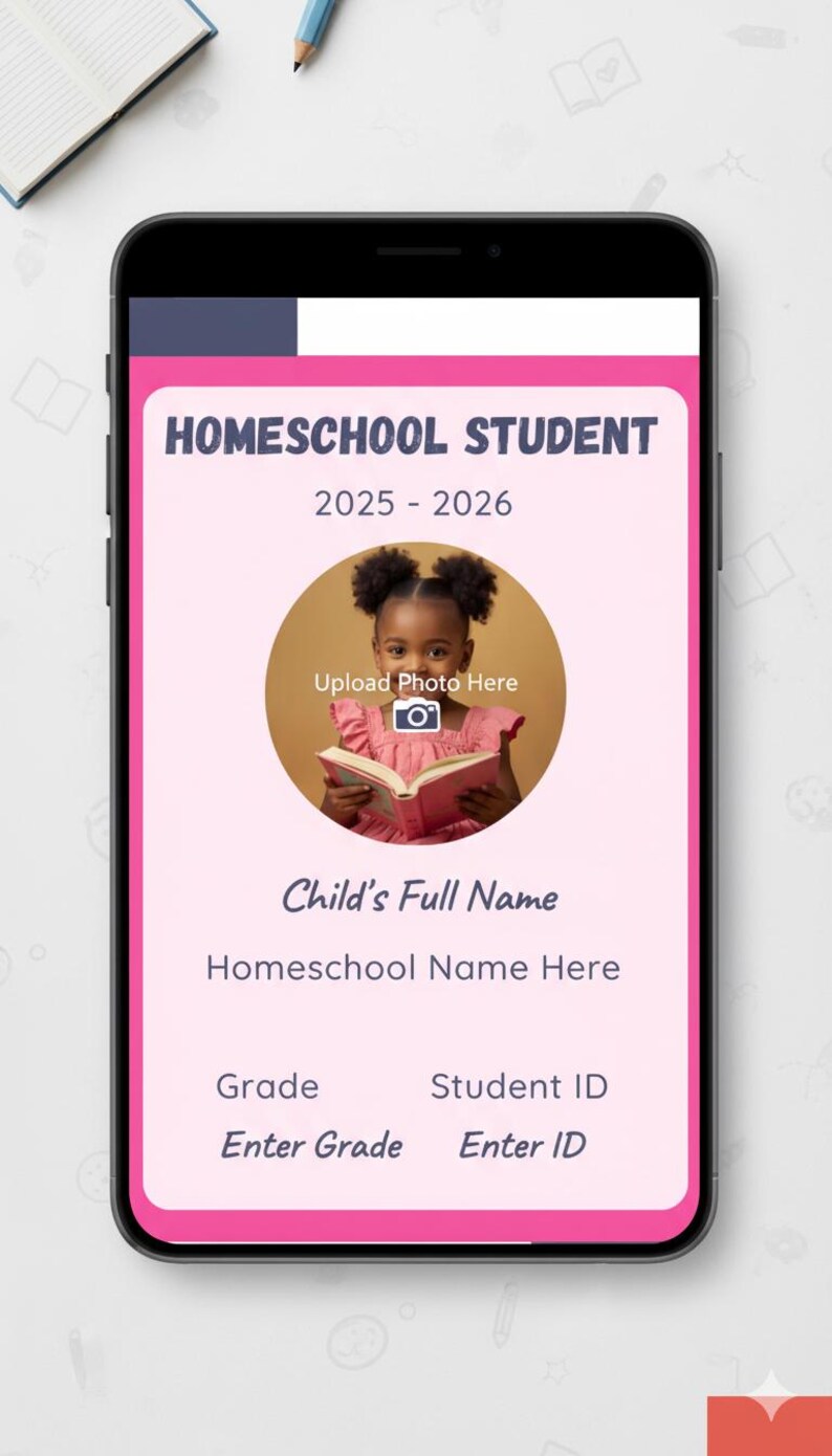 Editable Homeschool Student ID Card Canva Template (digital Download ...