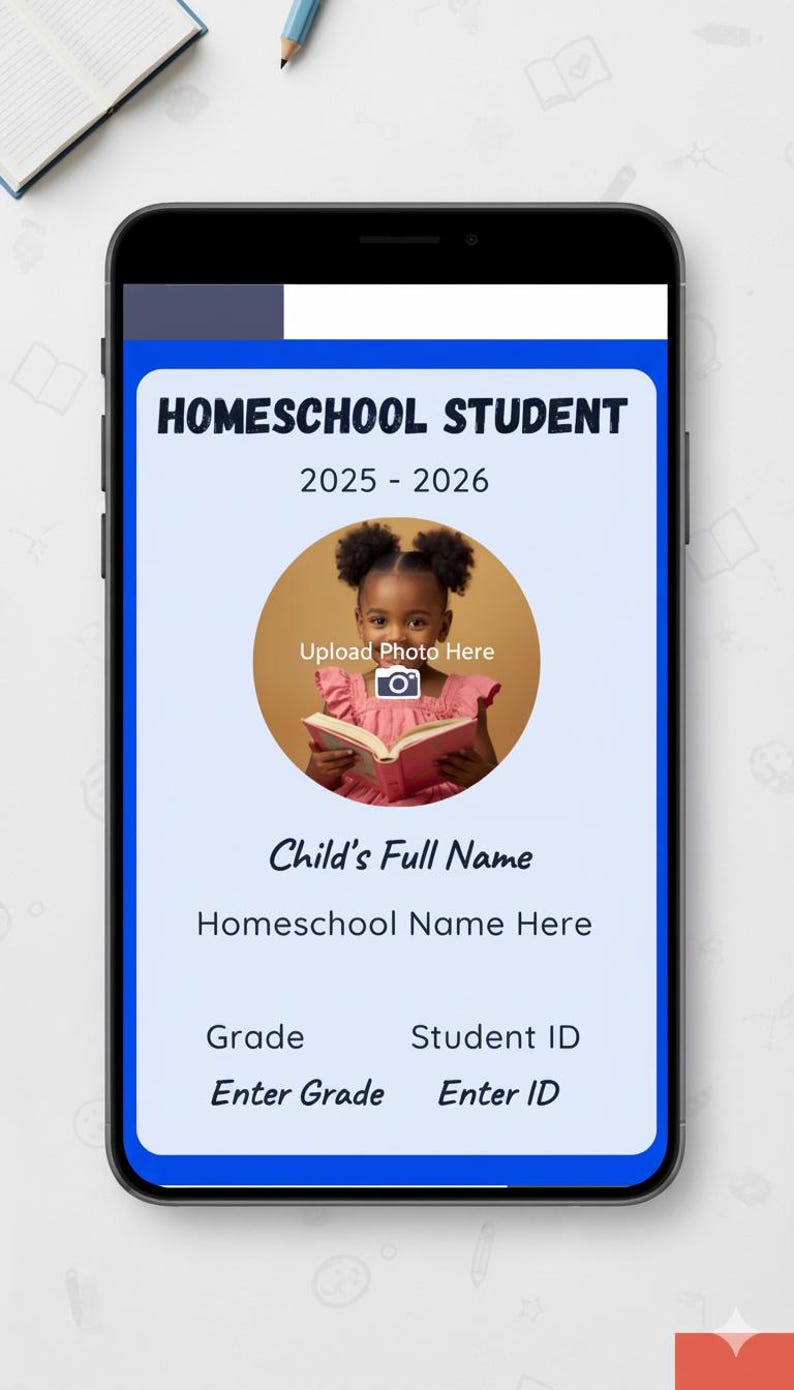 Editable Homeschool Student ID Card Canva Template (digital Download ...