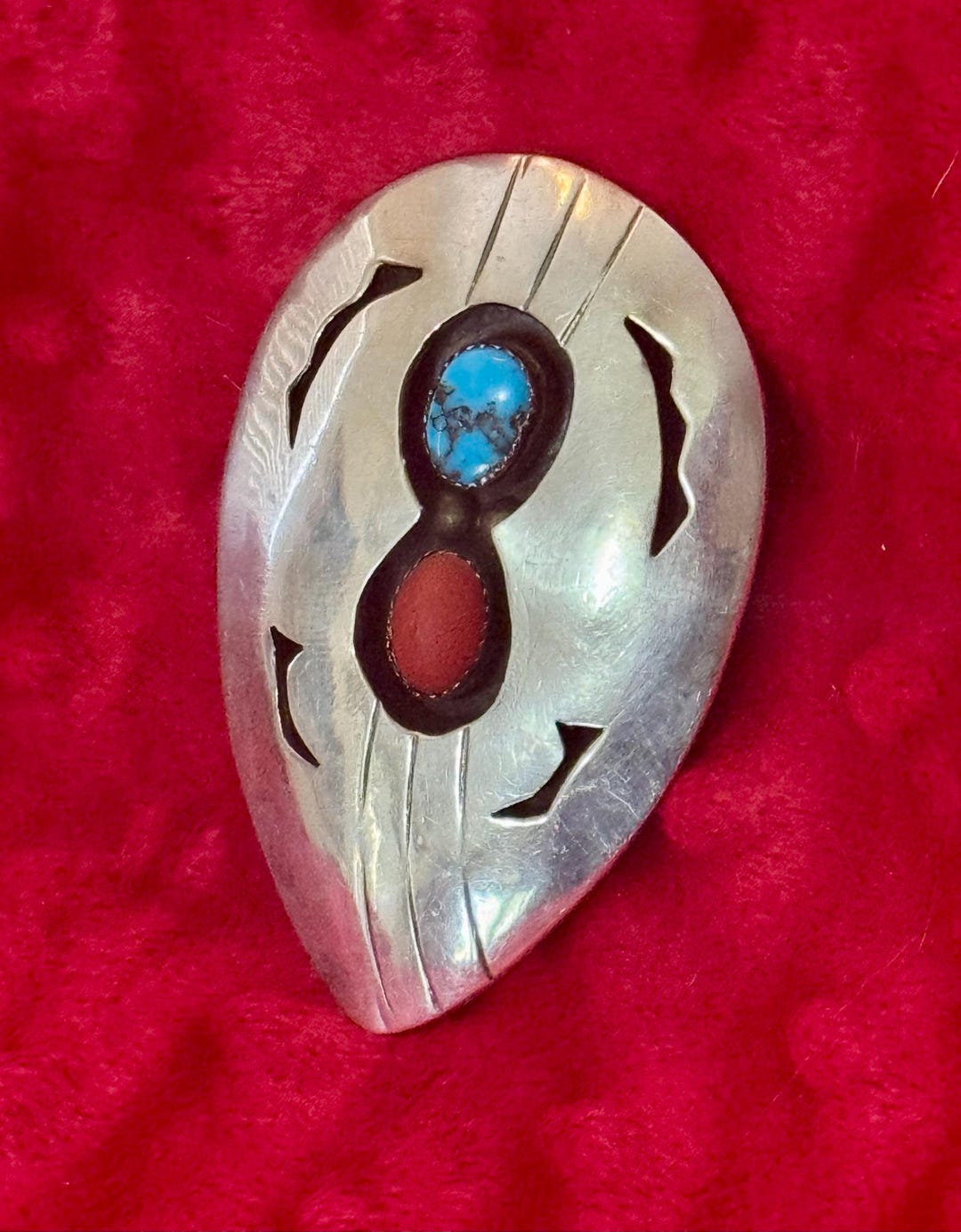 Vintage 1950s Native American Sterling Silver Bolo Tie Clasp ...